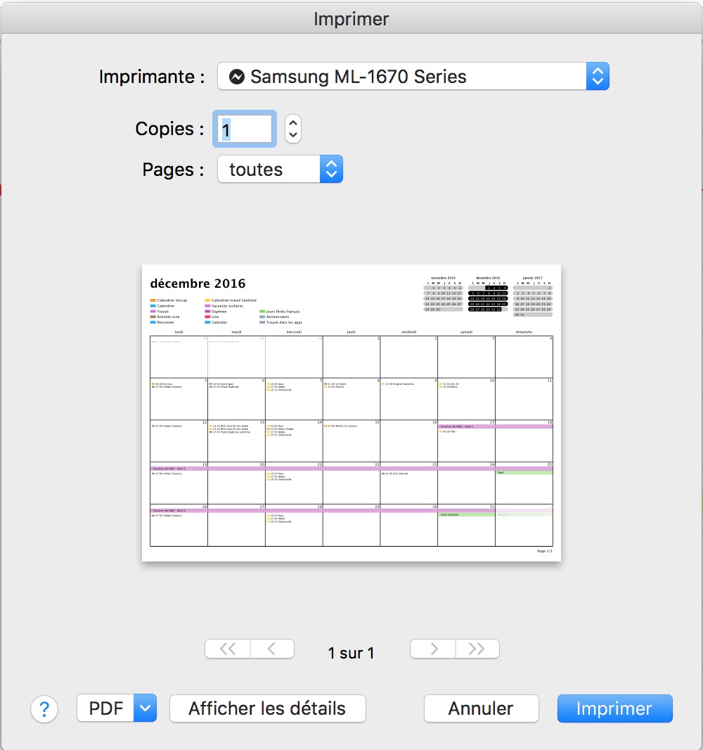 Comment imprimer votre calendrier dans macOS Sierra ? - Varcap Informatique