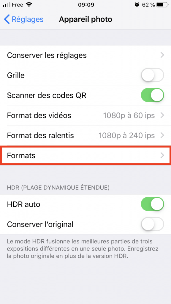 Comment utiliser le format photo jpeg sur votre iPhone
