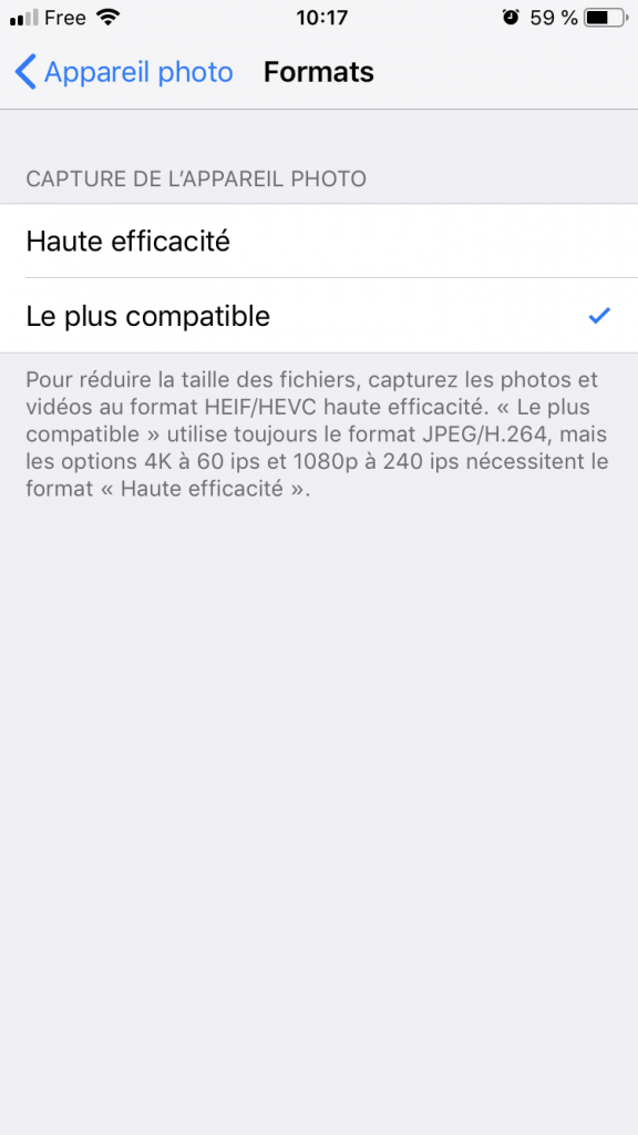 Comment utiliser le format photo jpeg sur votre iPhone