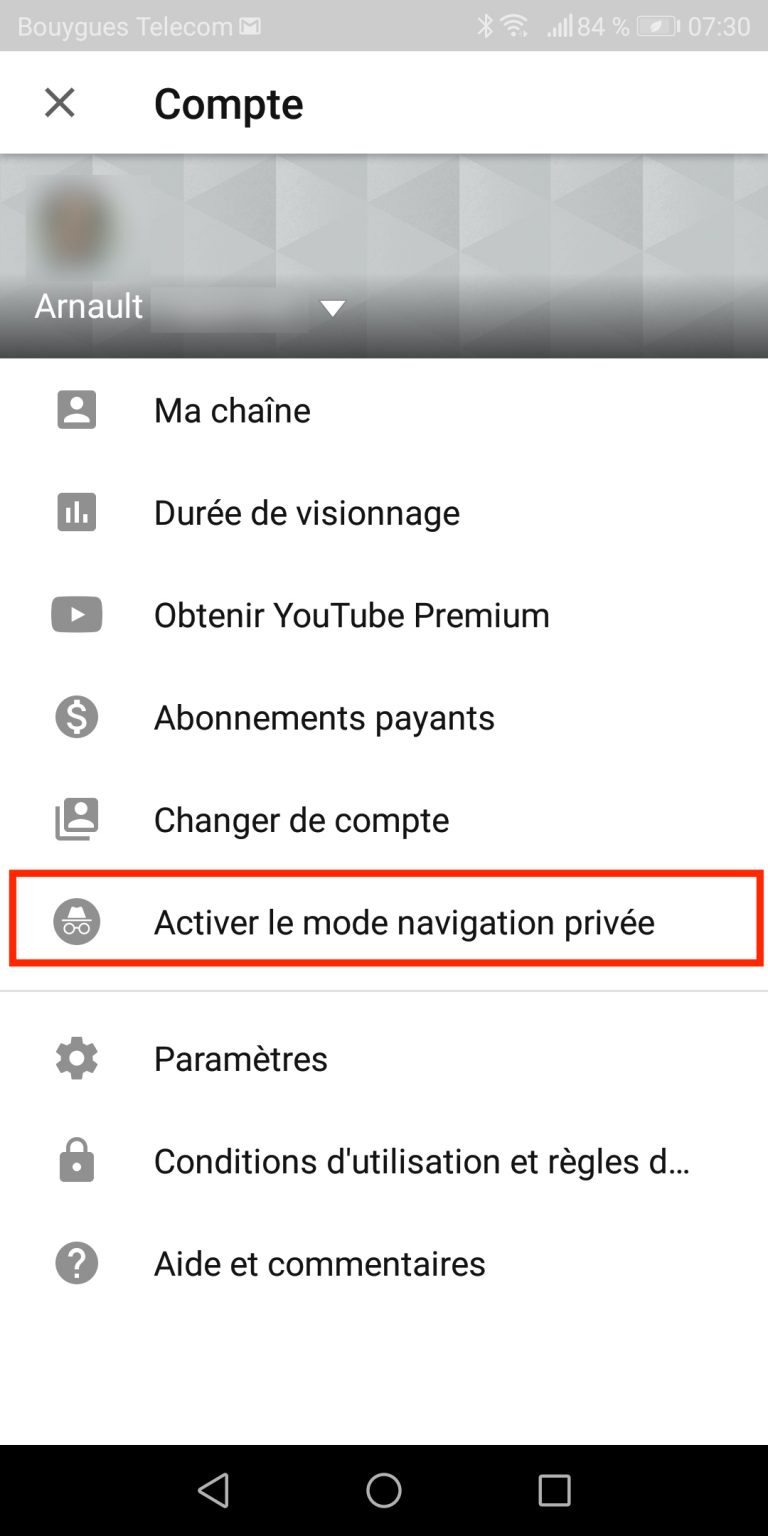 Comment activer la navigation privée sur Youtube Android ? - Varcap ...